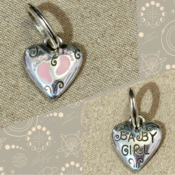 Brighton | Jewelry | Brighton Baby Charm Heart With Pink Footprints ...